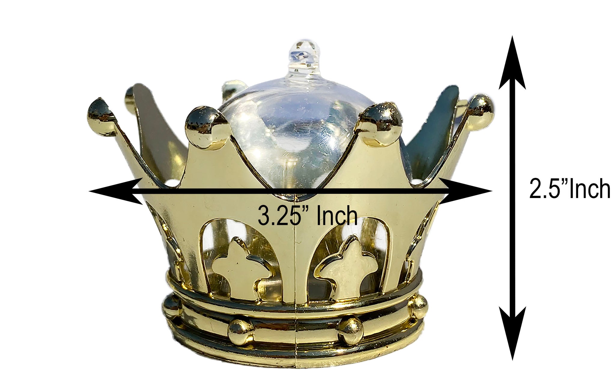 Mini Plastic Gold Crown Decoration Favor with Clear Dome Lids ...